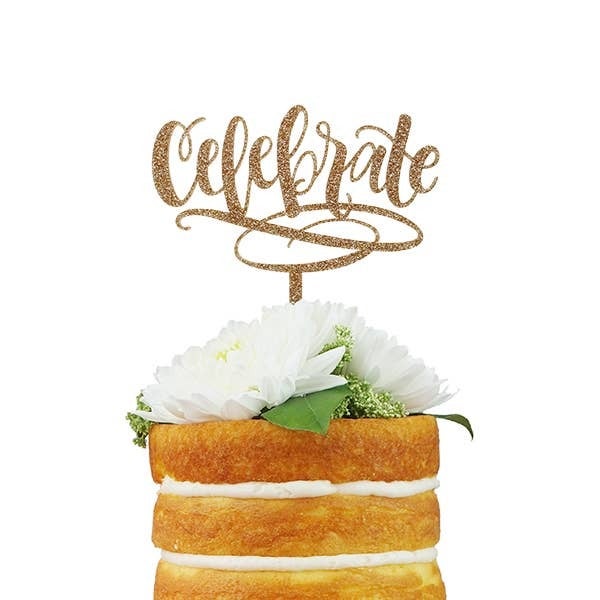Alexis Mattox Design - Celebrate Cake Topper- gold | Smallcakes Madison